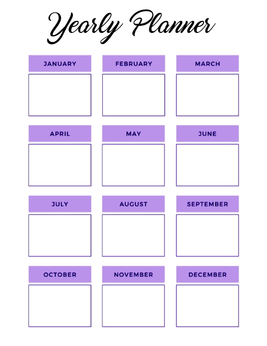 Copy of yearly Planner | PosterMyWall