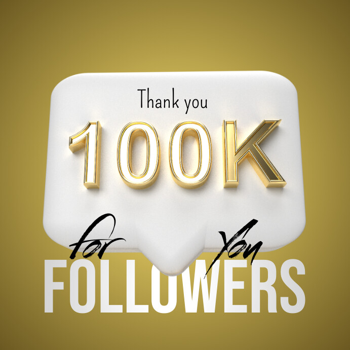 Yellow 100 K Follower's Instagram Post Template | PosterMyWall