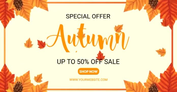 Copy of Yellow 3d Autumn Sale Video Facebook Shared Image | PosterMyWall