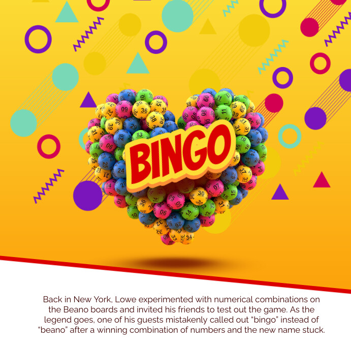 Yellow 3d Bingo Day Instagram Post Template | PosterMyWall