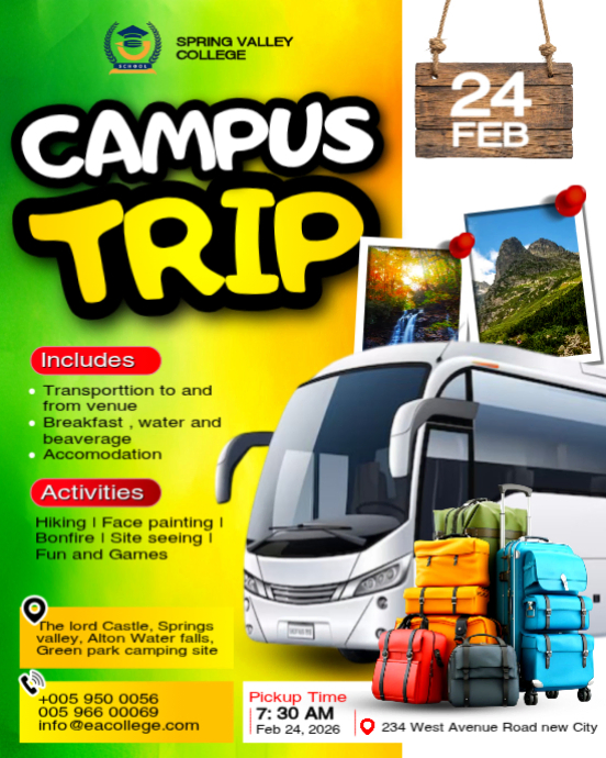 Plantilla de Yellow 3d Campus Tour Educational Trip Academic Field ...