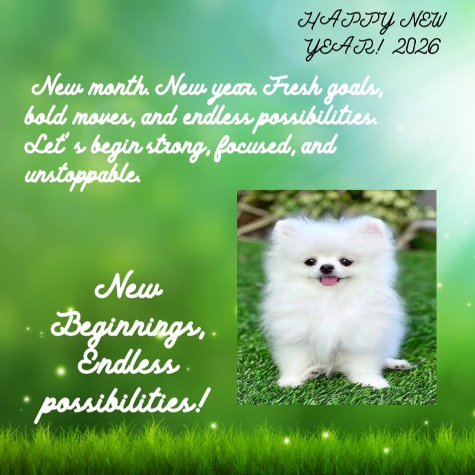 Yellow 3d Green Flora New Year Instagram Post Template | PosterMyWall