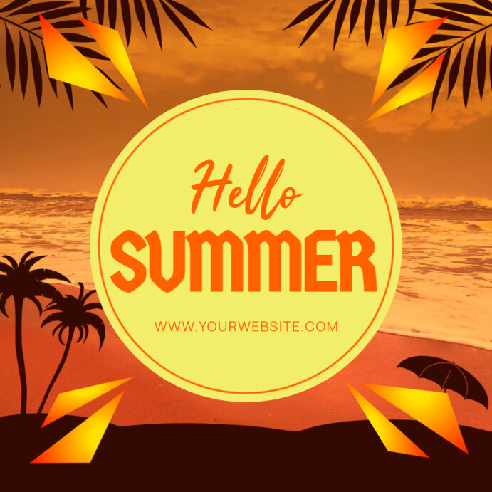 Yellow 3d Hello Summer Pos Instagram Template | PosterMyWall