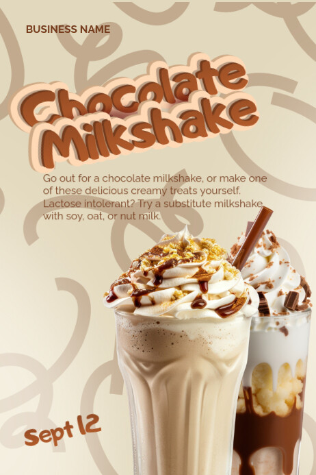 Plantilla de Yellow 3d National Chocolate Milkshake Day Po | PosterMyWall