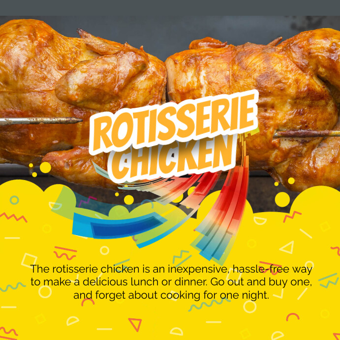 Yellow 3d National Rotisserie Chicken Day In Template | PosterMyWall
