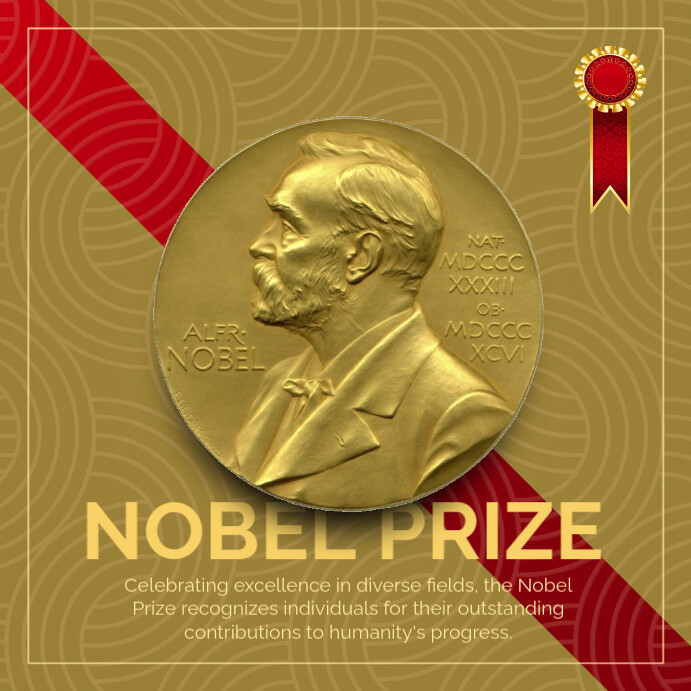 Yellow 3d Nobel Prize Day Instagram Post Template | PosterMyWall