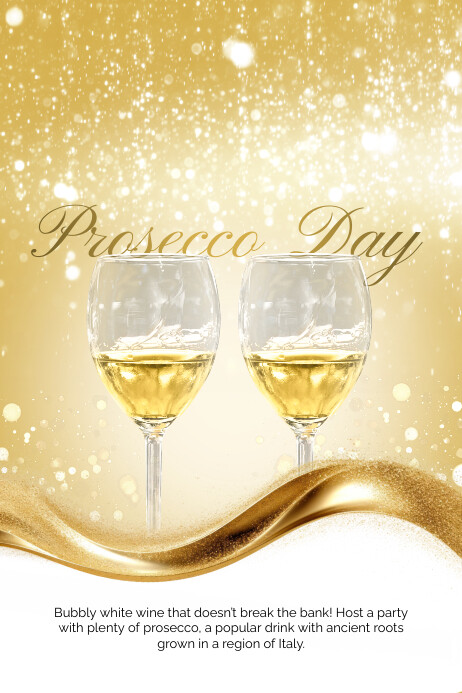 Copy of Yellow 3d Prosecco Day Poster | PosterMyWall