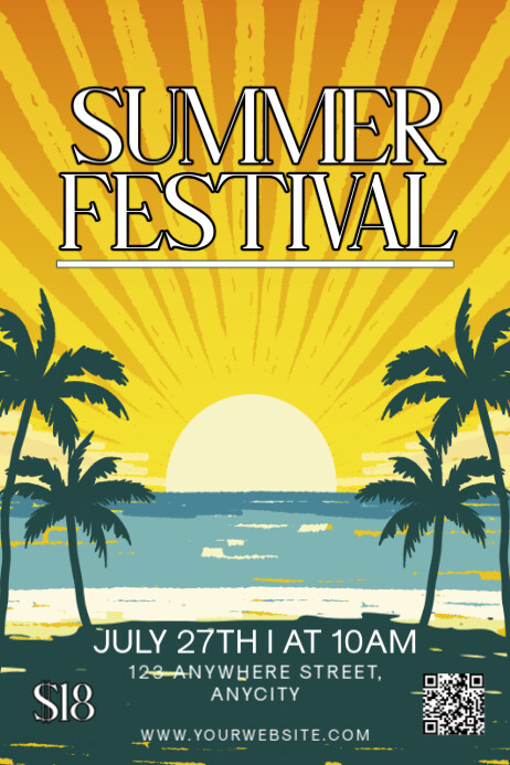 Copy of Yellow 3d Summer Festival Poster | PosterMyWall