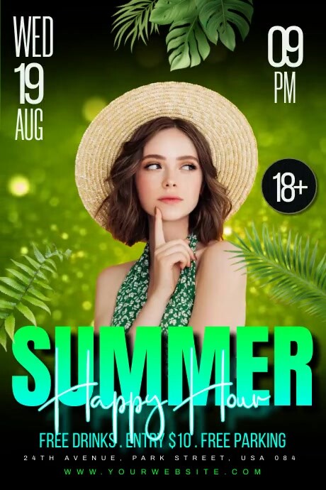 Yellow 3d Summer Party Poster Templat | PosterMyWall