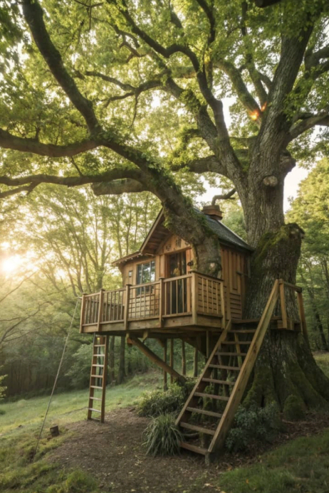 Yellow 3d The Hidden Haven Treehouse Poster Template | PosterMyWall