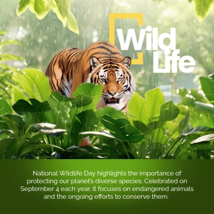 Yellow 3d Wild Life Instagram Post Template | PosterMyWall