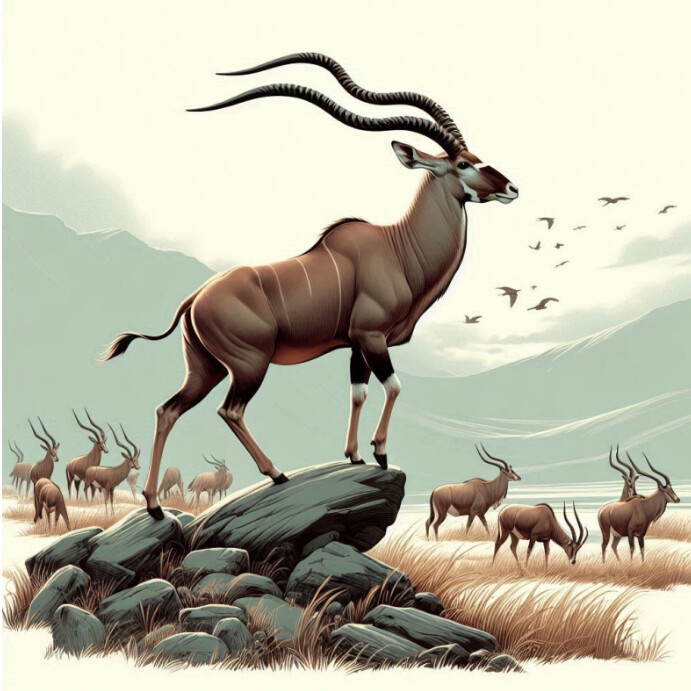 Plantilla de Yellow Abstract Antelope Animal Instagram Post | PosterMyWall