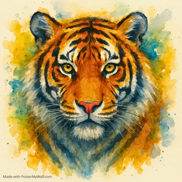 Yellow Abstract Fierce Gaze Album Cover Template | PosterMyWall