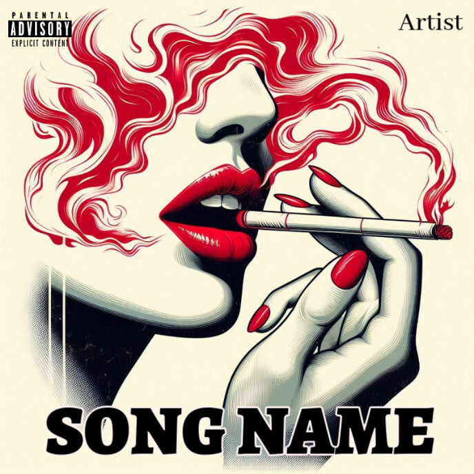 Yellow Album Cover Lips Album Cover Album Cover Template | PosterMyWall