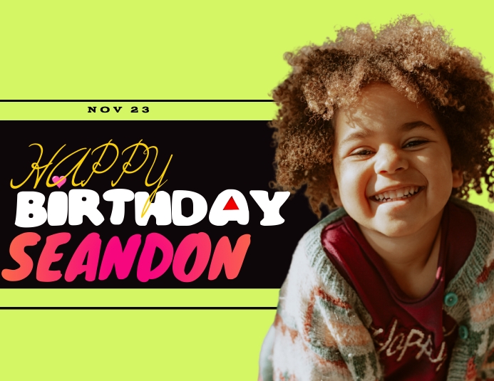 Yellow and black birthday poster for kids Template | PosterMyWall