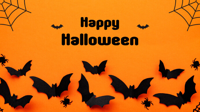 Yellow and Black Happy Halloween Poster Template | PosterMyWall