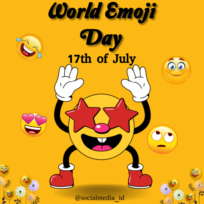 Modèle Yellow and Black Modern World Emoji Day Insta | PosterMyWall