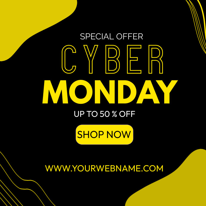 Yellow And Black Professional Cyber Monday Fa Template | PosterMyWall