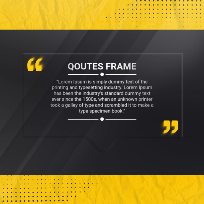 Modèle Yellow and Black Quotes Frame | PosterMyWall