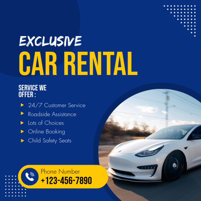 Copy of Yellow and Blue Modern Professional Car Rental Service ...