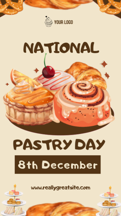 Yellow and Brown Modern & Minimal National Pastry Day Instagram Story ...
