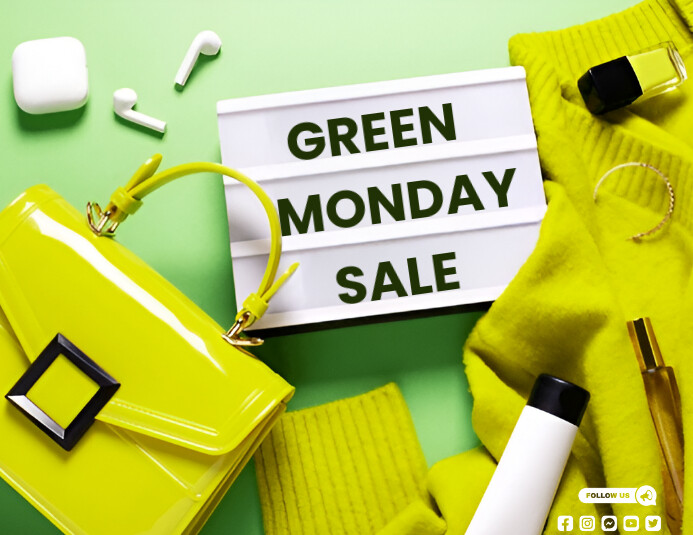 Yellow and green Modern & Minimal Green Monday Flyer (us Letter ...