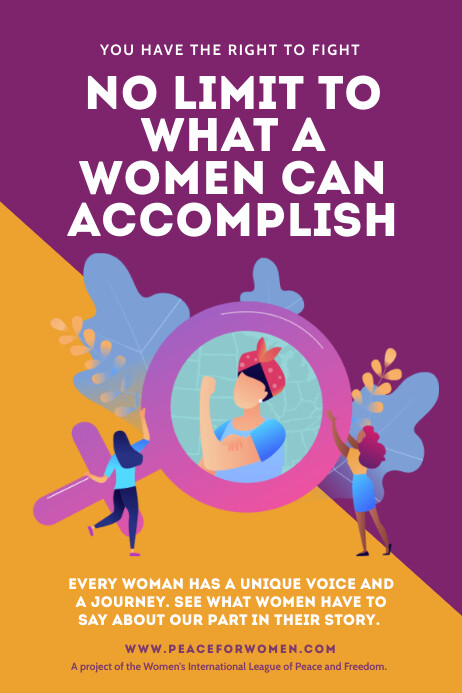 Dilaw At Lila Na Poster Ng Karapatan Ng Kababaihan Template | PosterMyWall