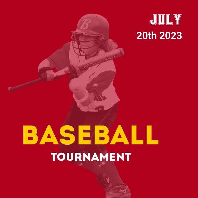 Yellow and Red Baseball Tournament Instagram Template | PosterMyWall