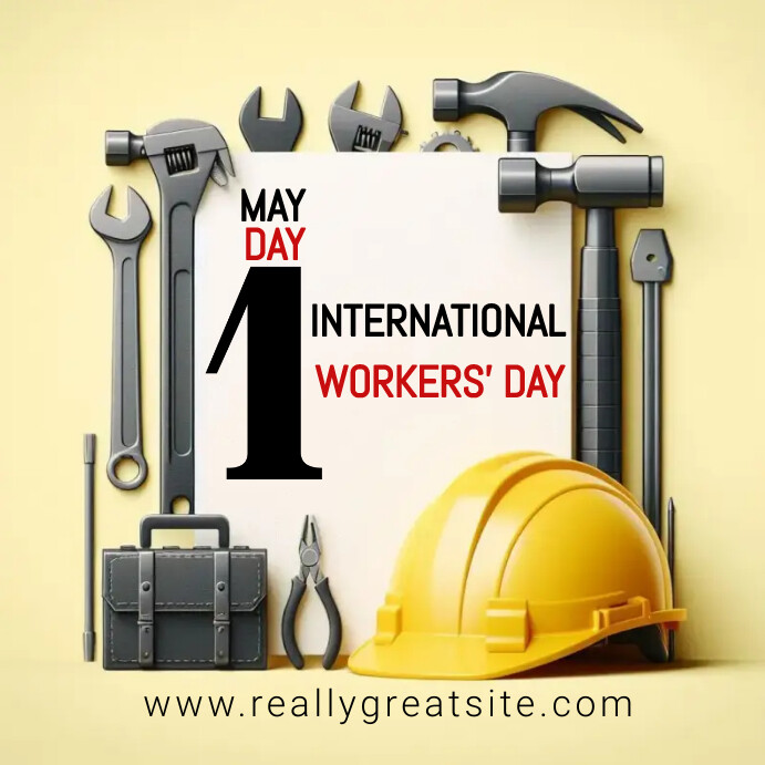 Yellow And Red Minimalist Workers Day Poster Template PosterMyWall yellow-and-red-minimalist-workers-day-poster-template-postermywall
