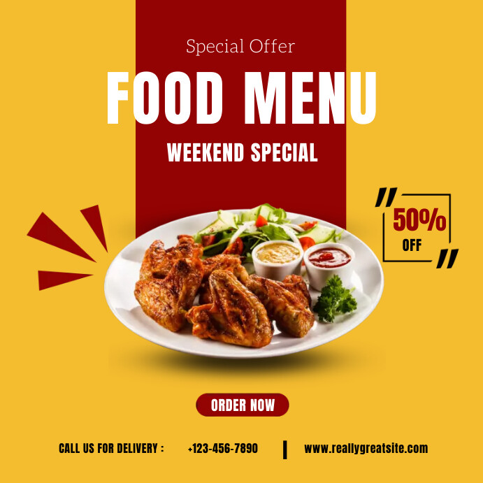 Yellow And Red Special Offer Food Template | PosterMyWall