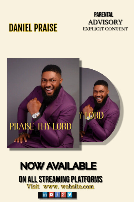 Yellow Artist Album Cover Design Poster Template | PosterMyWall