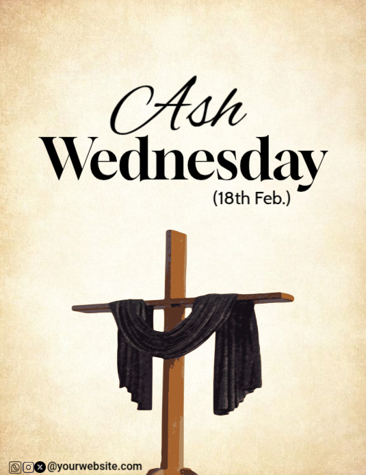 Yellow Ash Wednesday Flyer Template | PosterMyWall