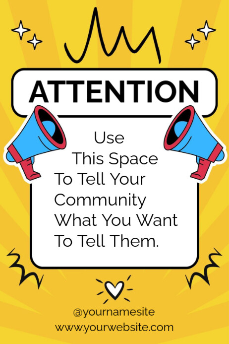 Yellow Attention Poster Design For Company | Business Posters Template ...