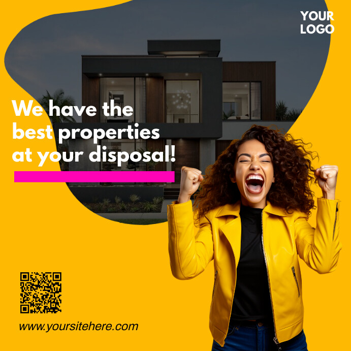 yellow background real estate Instagram Template | PosterMyWall