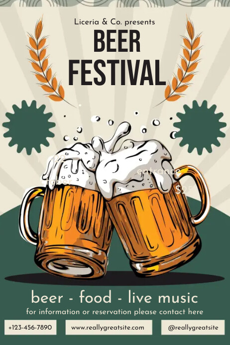Yellow Beer Festival Poster Template | PosterMyWall