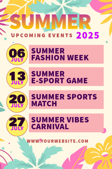 Yellow Berbasis Daftar Upcoming Events Poster Template | PosterMyWall