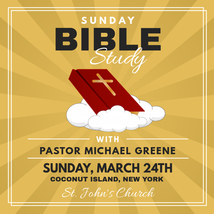 Yellow Bible Study Sessions Church Instagram Post Template | PosterMyWall