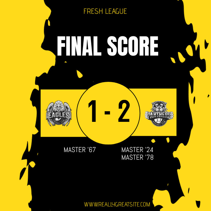 yellow black final score soccer template | PosterMyWall