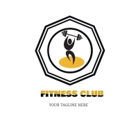 Black and yellow triangle fitness/gym logo Template | PosterMyWall