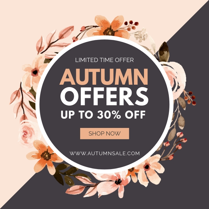 Copy of Yellow Black Floral Autumn Sale Instagram Pos | PosterMyWall