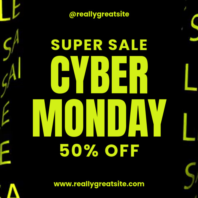 Yellow Cyber Monday Promo Sale Instagram Post Template | PosterMyWall
