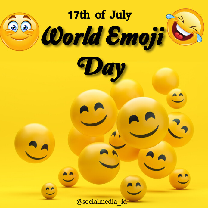 Plantilla de Yellow Black Maximalist World Emoji Day (Inst | PosterMyWall