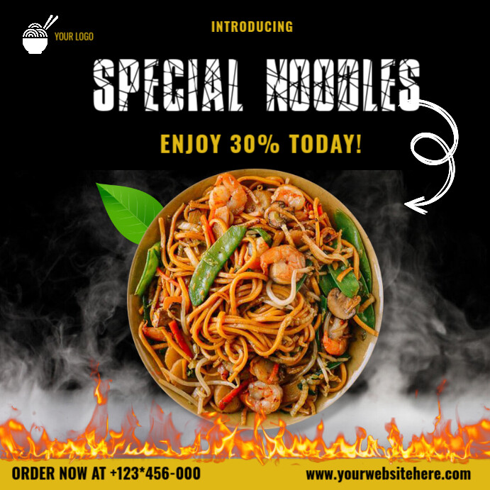 Copy of yellow black minimal special noodles ads instagram post ...