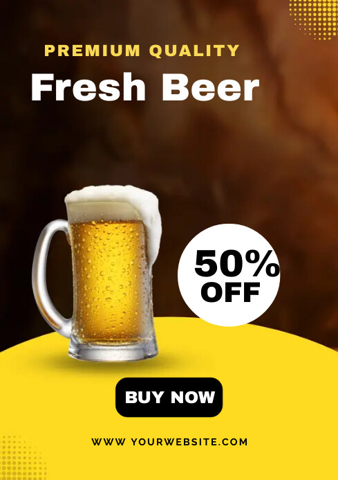 Yellow Black Premium Quality Beer Brand Ad Pr Template | PosterMyWall