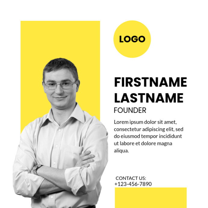 Yellow Black Speaker Post Template | PosterMyWall