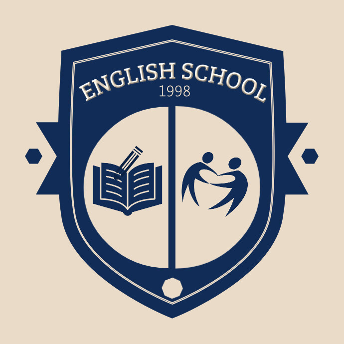 Yellow Blue School College Logo Template | PosterMyWall