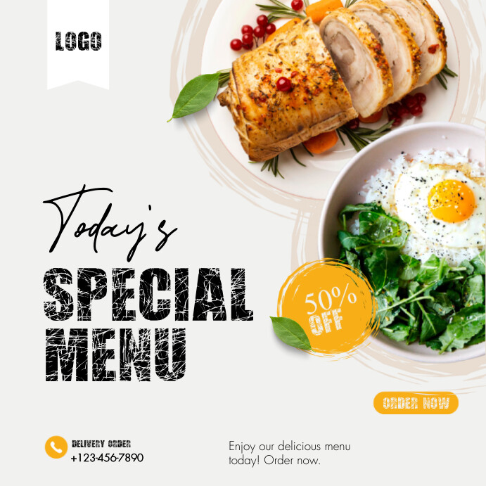 Copy of Yellow Brown Modern Today`s Special Menu Face | PosterMyWall