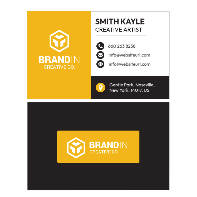 นามบัตรสีเหลือง เทมเพลต | PosterMyWall