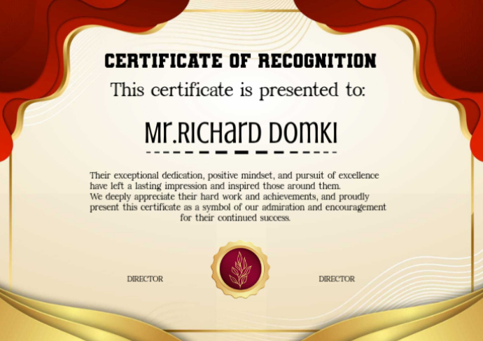 Yellow Certificate of Recognition A2 Template | PosterMyWall