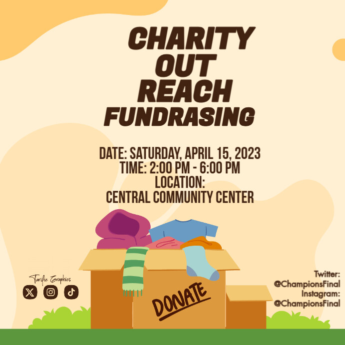 Copy of Yellow Charity Out Reach Fundraising Instagram Post | PosterMyWall